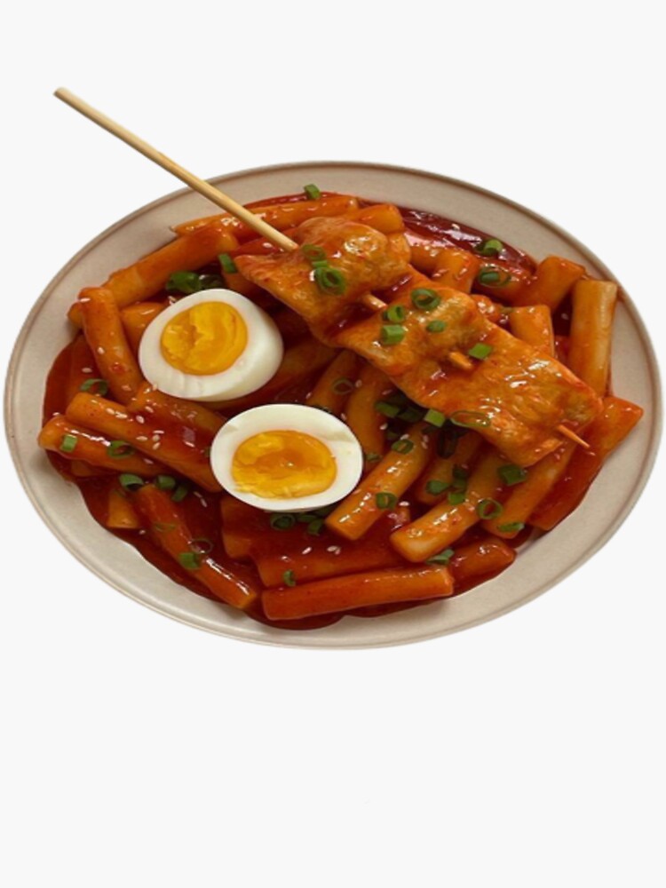 "Rice Cakes Tteokbokki - 떡볶이" Sticker for Sale by Kito-Kato | Redbubble