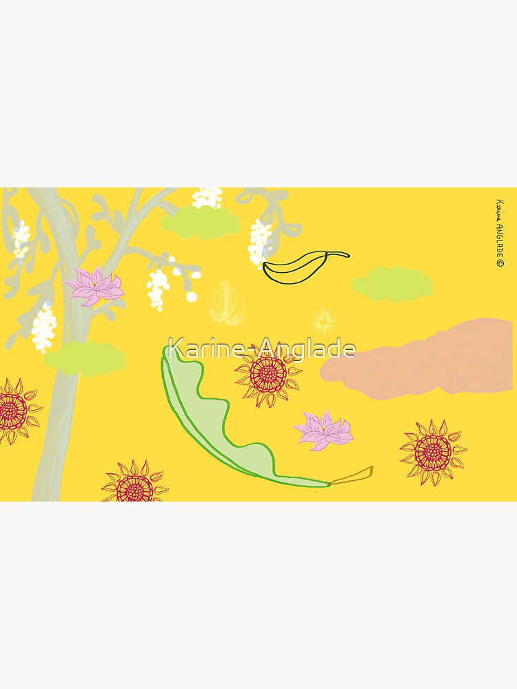 "Yellow October illustration" Sticker for Sale by Karine-Anglade ...
