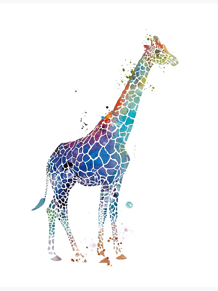 "Blue Giraffe" Art Print by MonnPrint | Redbubble