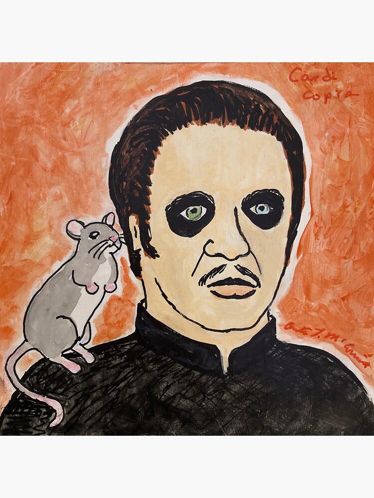 "Cardi Copia and his pet rat" Sticker for Sale by anitalmccormick ...