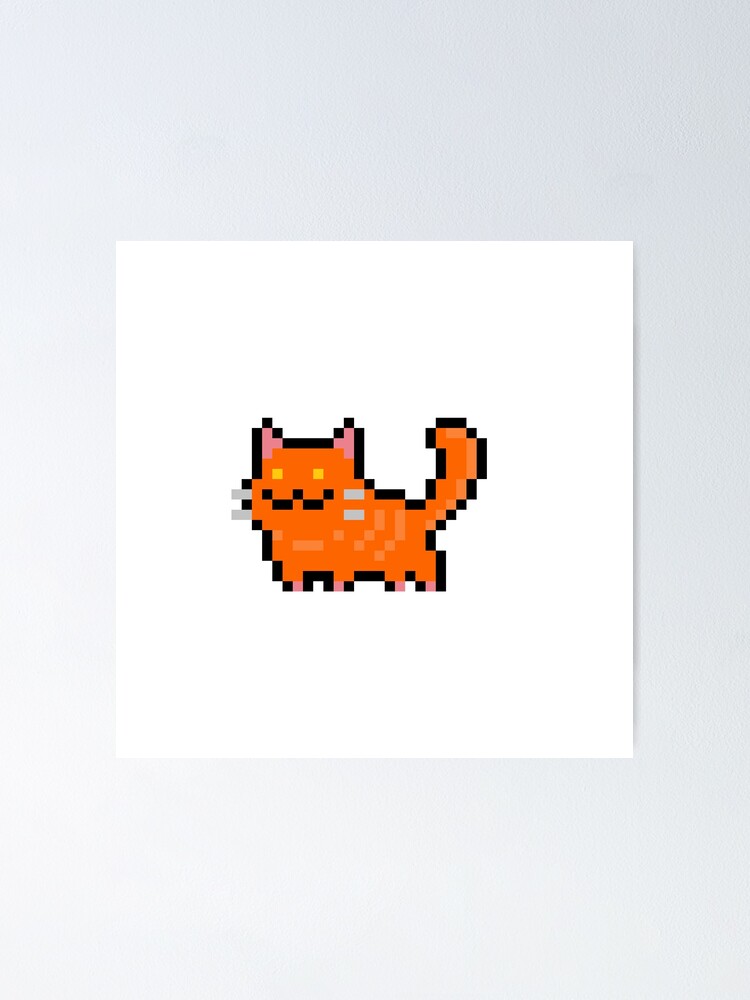 "CUTE PIXEL ART GINGER CAT" Poster for Sale by LeoIsabella | Redbubble