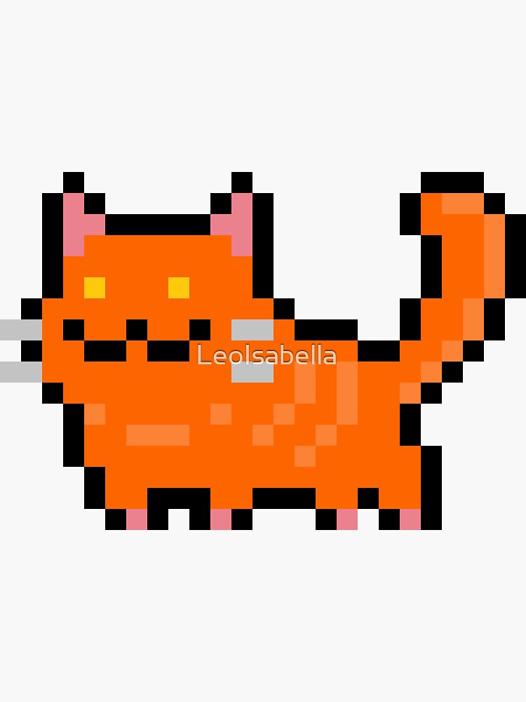 "CUTE PIXEL ART GINGER CAT" Sticker for Sale by LeoIsabella | Redbubble