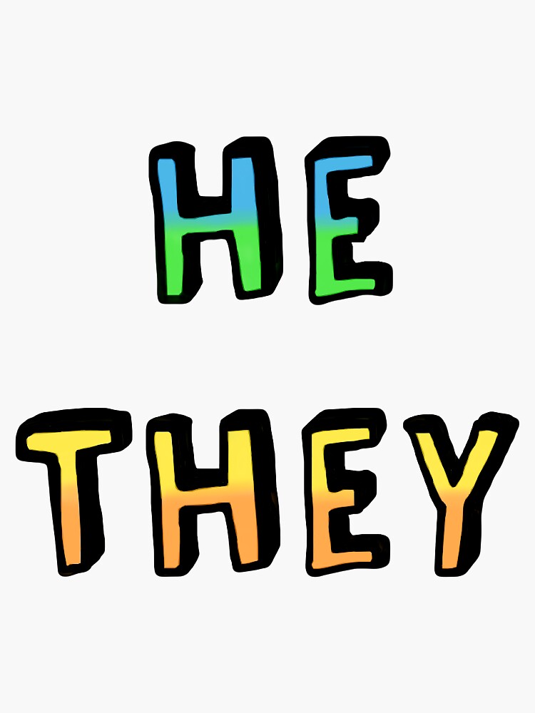 "He/They pronoun letters" Sticker for Sale by alykxfinnley | Redbubble