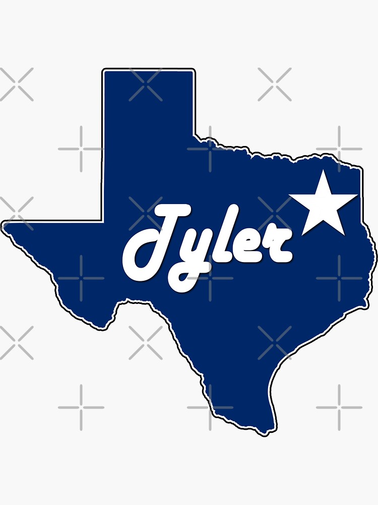 "City of Tyler Texas Lone Star State Map Navy Blue" Sticker for Sale by ...