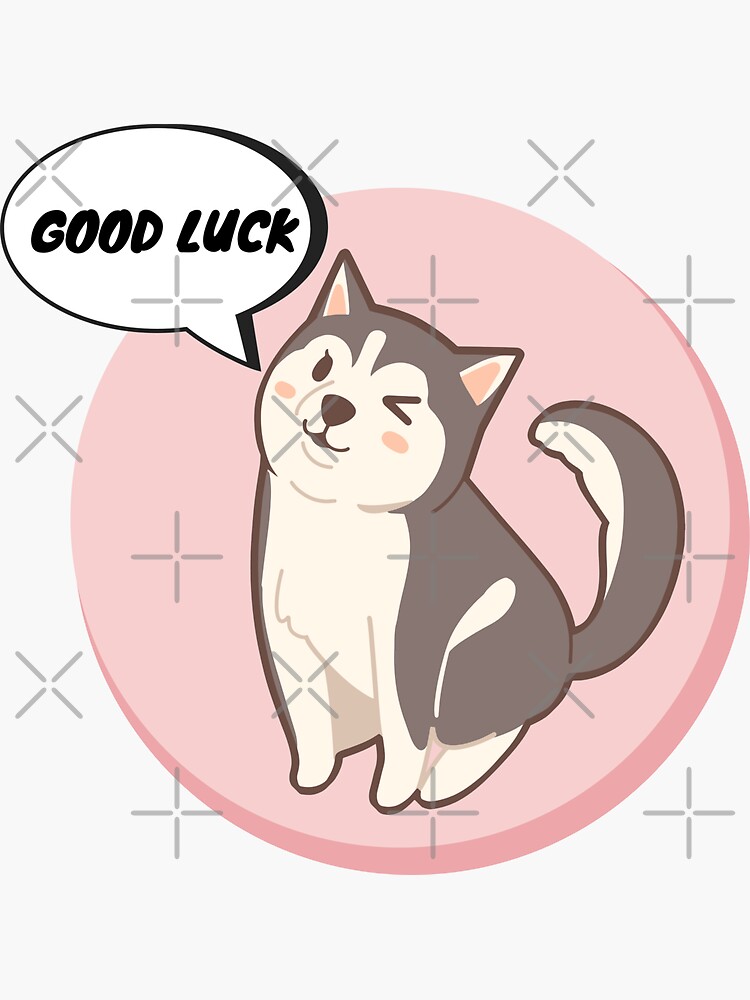 "Supportive Dog - Good Luck - Pink" Sticker for Sale by melieray7 ...