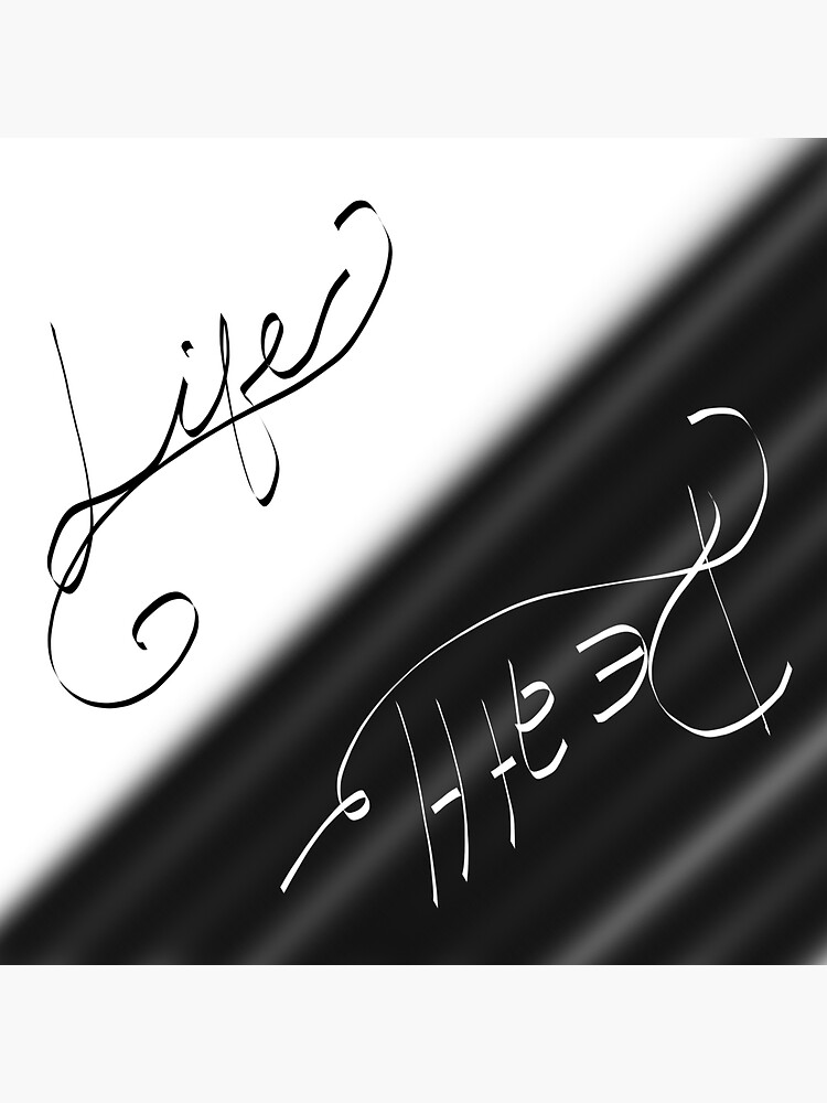 "life & death (signatures)" Sticker for Sale by justwritingplz | Redbubble