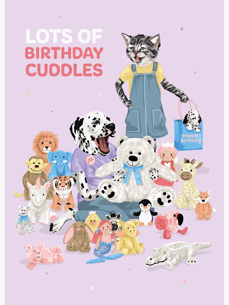 "Dotty Dog Cuddly Toy Birthday Cuddles" Sticker for Sale by Annalisa ...
