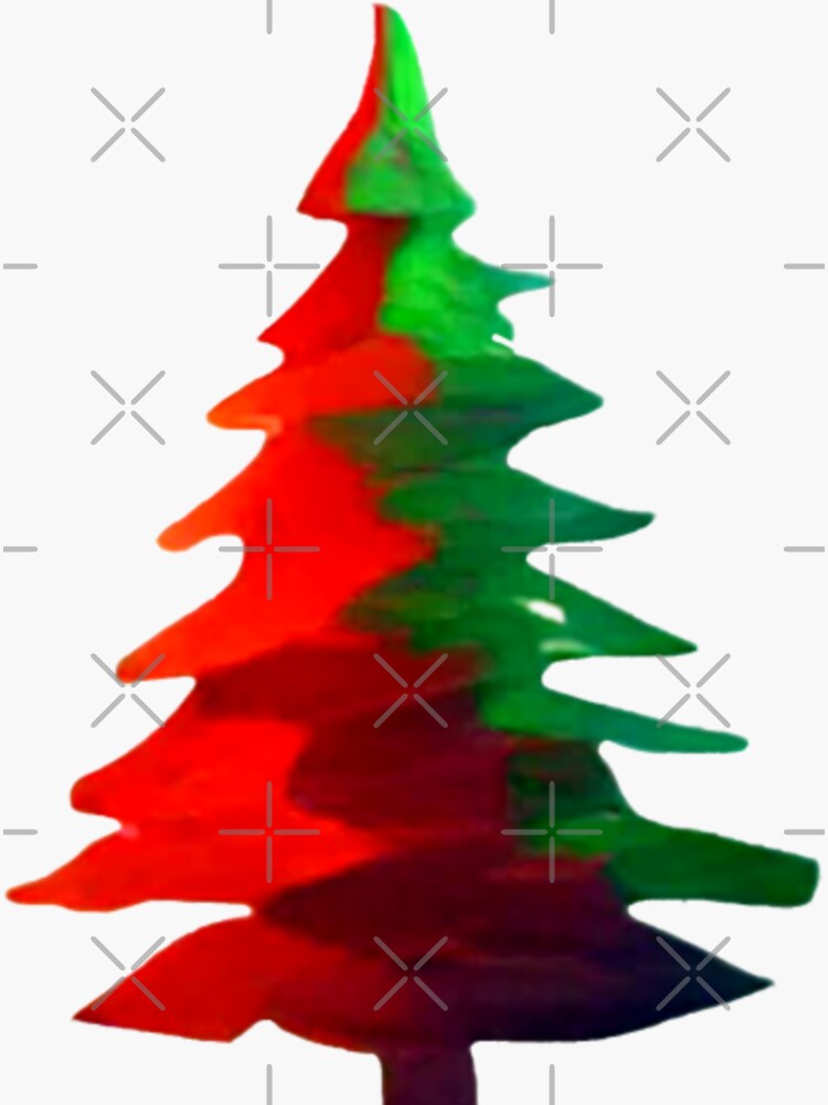 "Big Green and Red Tree" Sticker for Sale by JanieP2022 | Redbubble