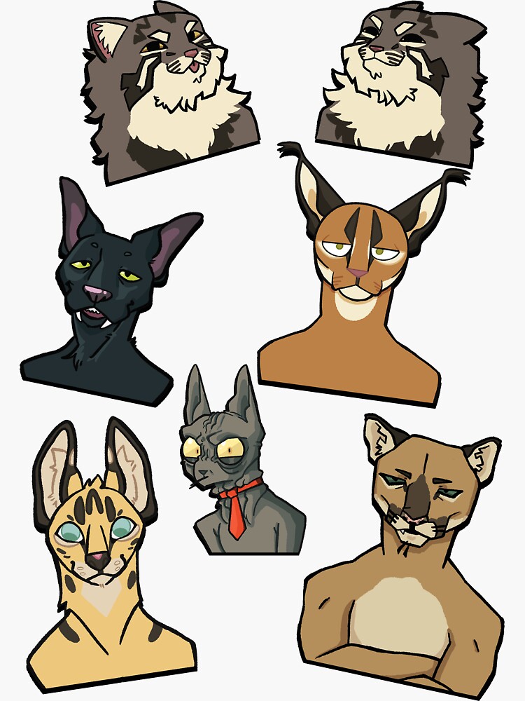 "Floppa Characters - Set 2" Sticker for Sale by BingusMerch | Redbubble