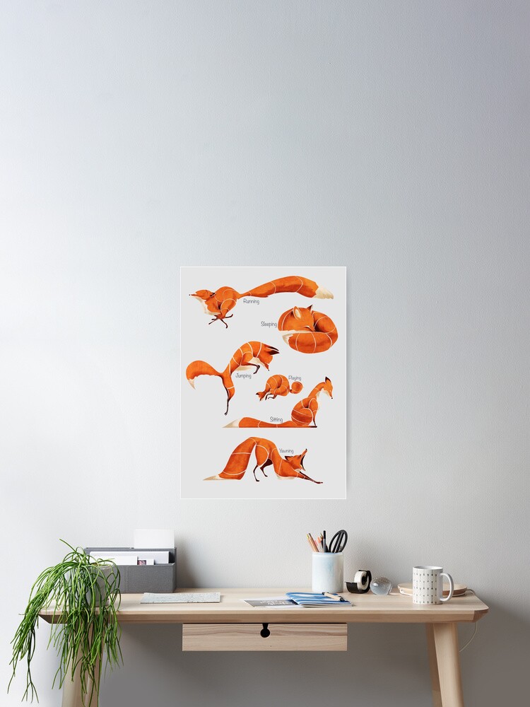"Fox poses " Poster for Sale by saeiart | Redbubble