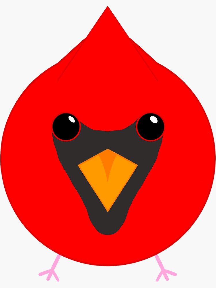 "Northern Cardinal Bird Blob" Sticker for Sale by Garrart1 | Redbubble