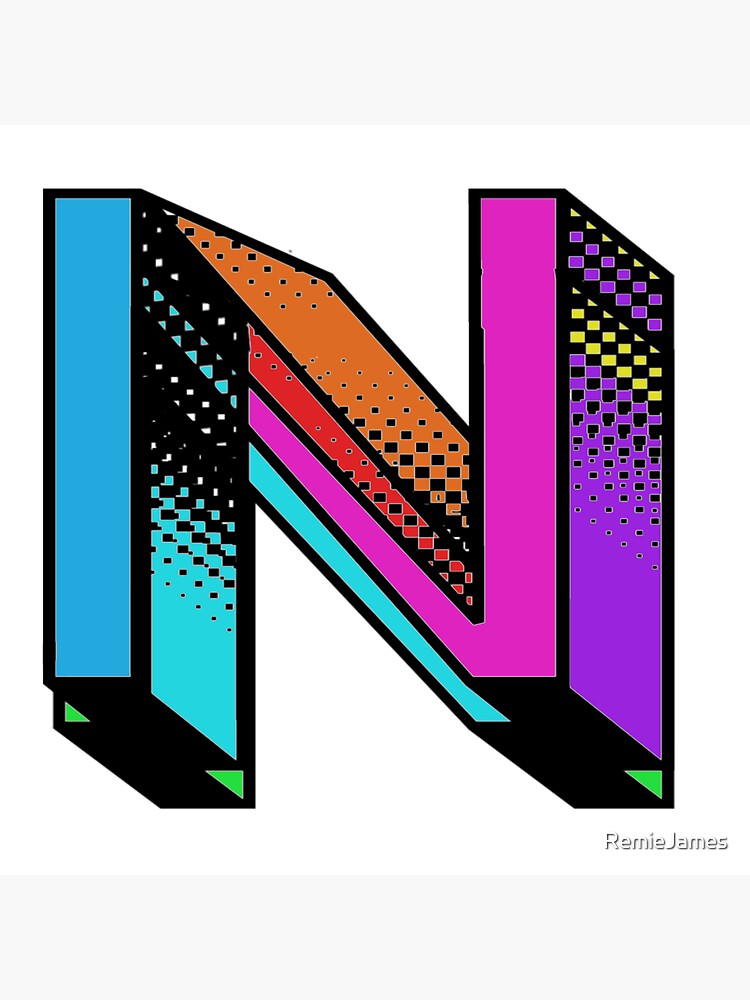 "Colorized letter N Initial " Sticker for Sale by RemieJames | Redbubble