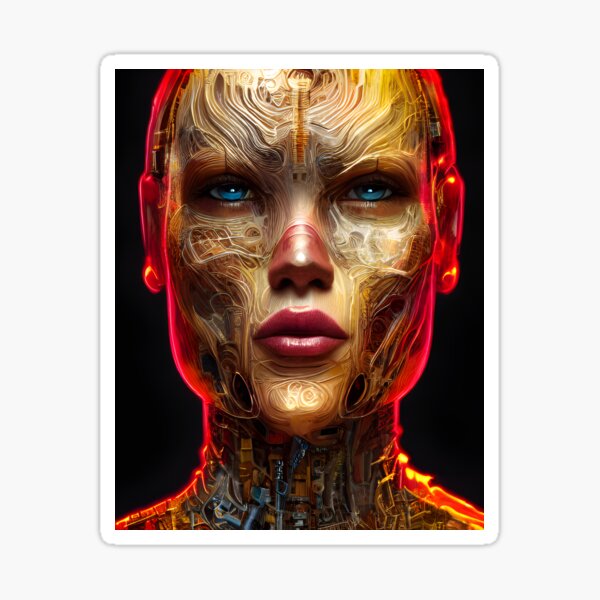 "Cyborg #1" Sticker for Sale by O-V-C | Redbubble