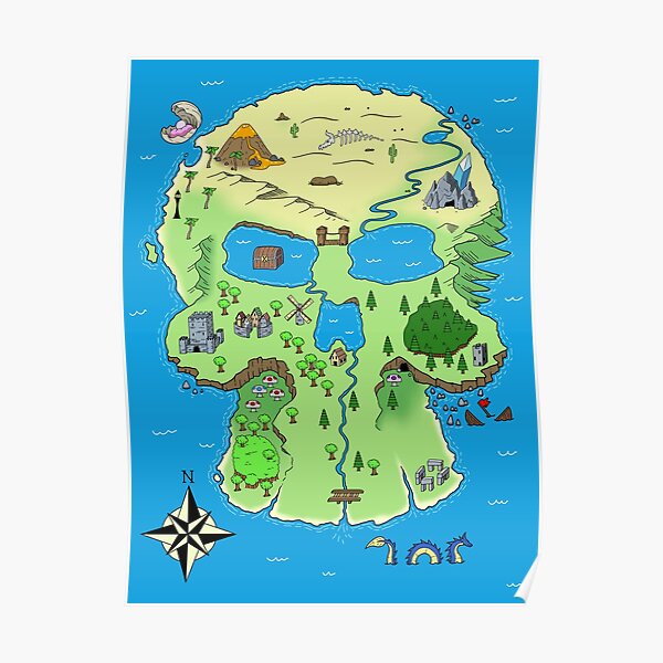 "Skull Island Map" Poster for Sale by Rennis05 | Redbubble