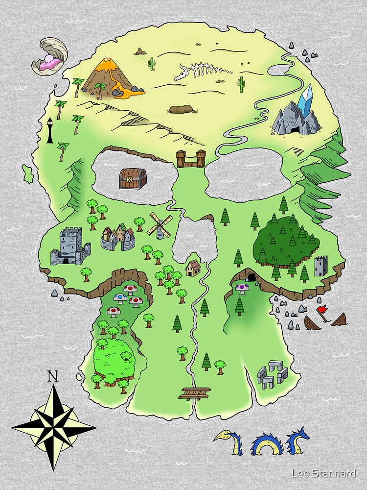"Skull Island Map" T-shirt by Rennis05 | Redbubble
