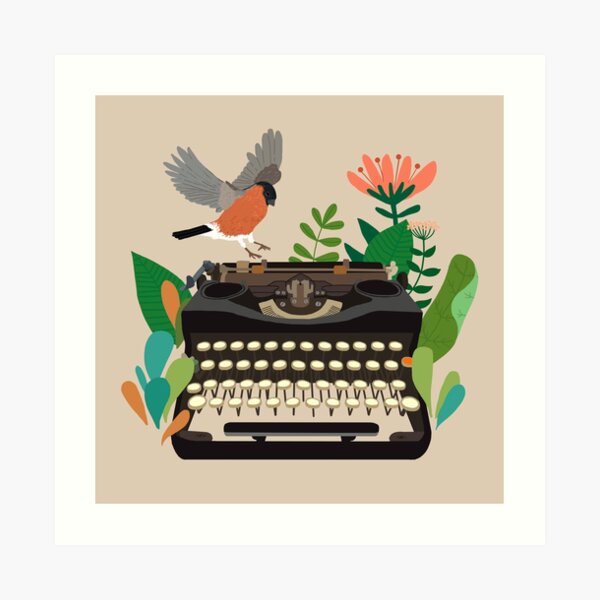 "The bird and the typewriter" Art Print for Sale by travellingfox ...