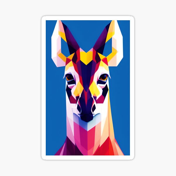 "Poly Okapi Head" Sticker for Sale by AImageX | Redbubble