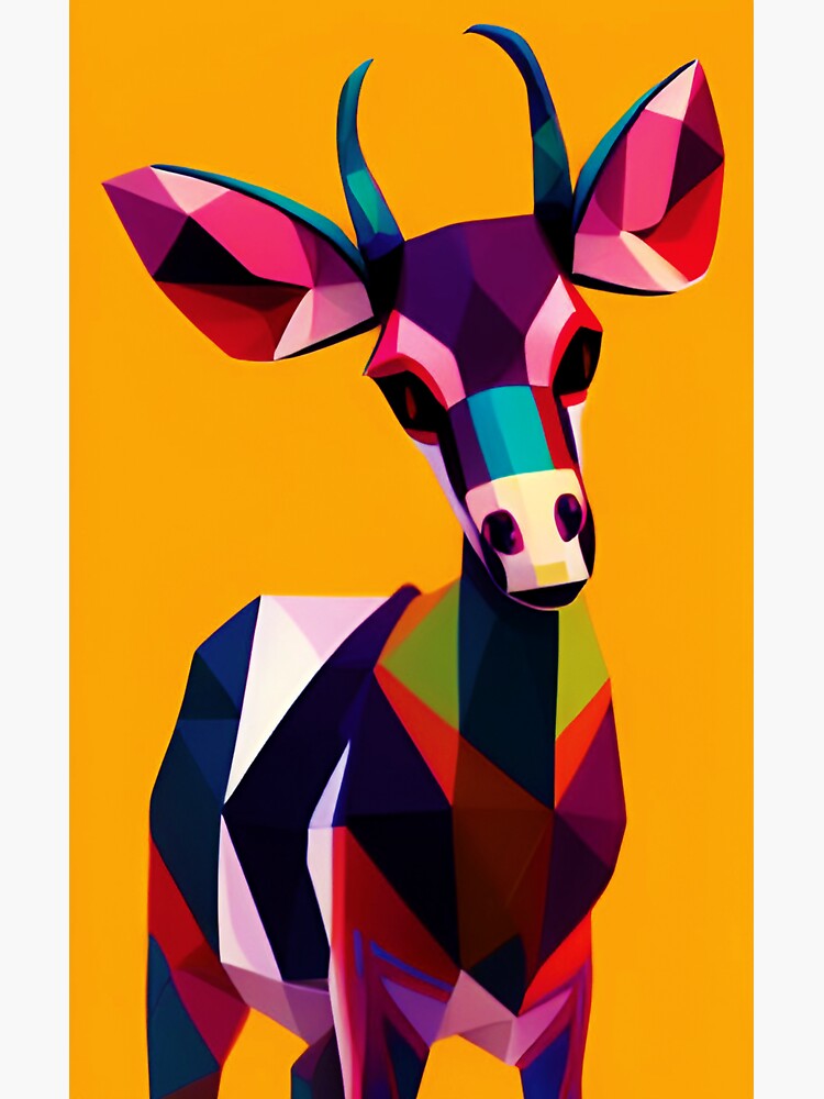"Poly Okapi Head" Sticker for Sale by AImageX | Redbubble