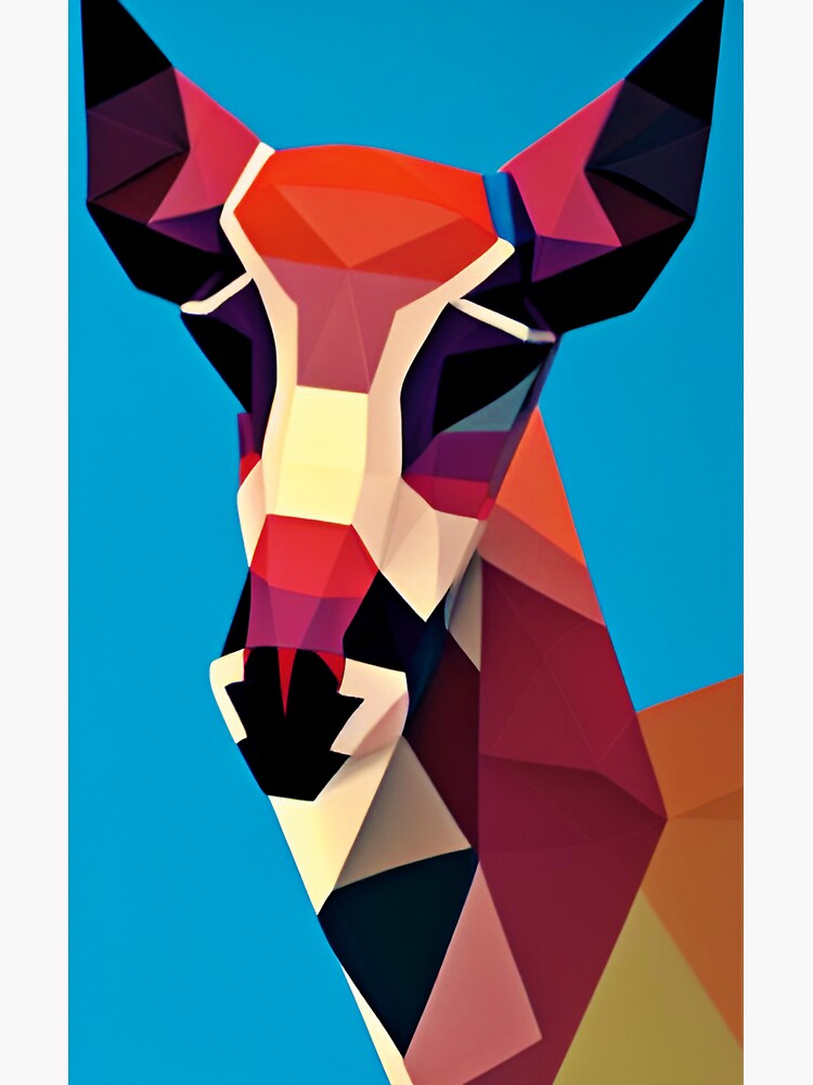 "Poly Okapi Head" Sticker for Sale by AImageX | Redbubble