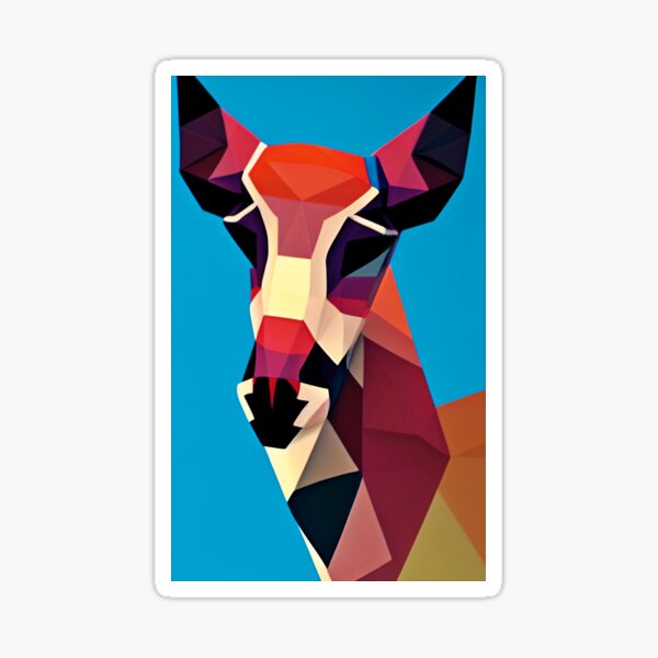 "Poly Okapi Head" Sticker for Sale by AImageX | Redbubble