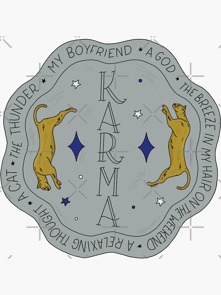 "Karma" Sticker for Sale by lookingforluiza | Redbubble