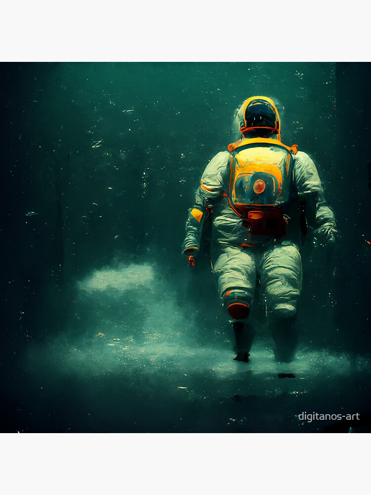 "astronaut underwater" Sticker for Sale by digitanos-art | Redbubble