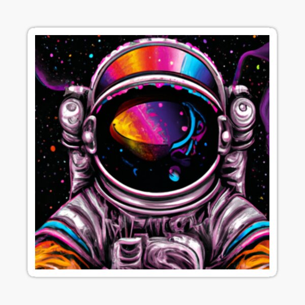 "Psychedelic Astronaut Art" Sticker for Sale by Shadowbyte91 | Redbubble