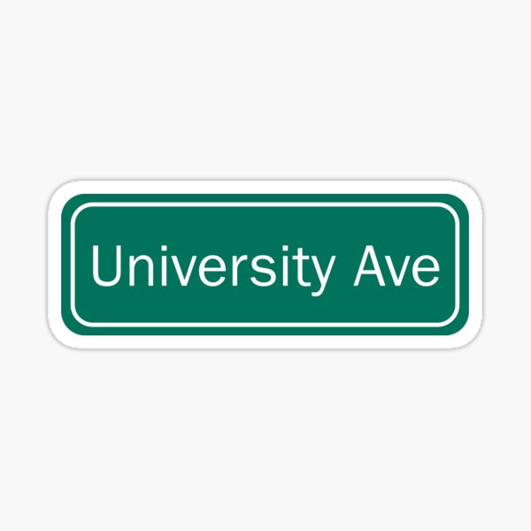 "University Avenue Road Sign" Sticker for Sale by uvawahoo | Redbubble