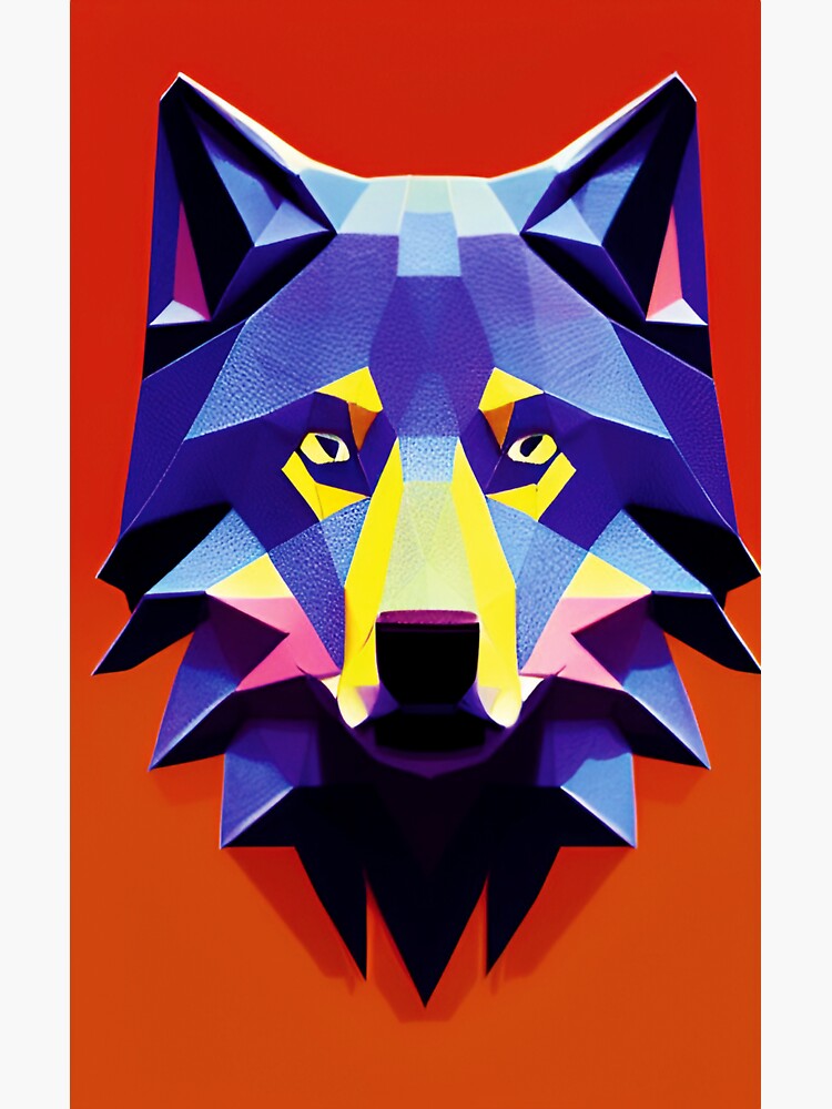 "Poly Wolf Head" Sticker for Sale by AImageX | Redbubble