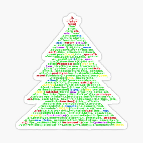 "Christmas tree code, javascript code" Sticker for Sale by T-Look ...