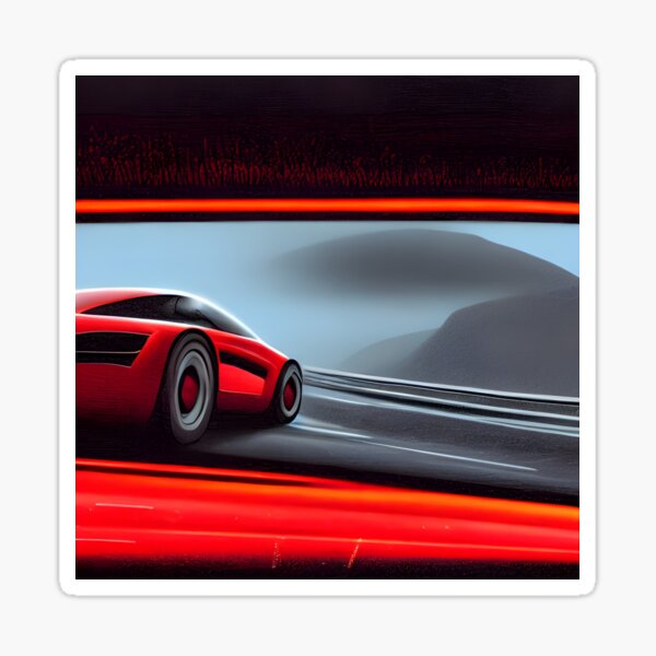 "Futuristic red car" Sticker for Sale by ArtisticVlad | Redbubble