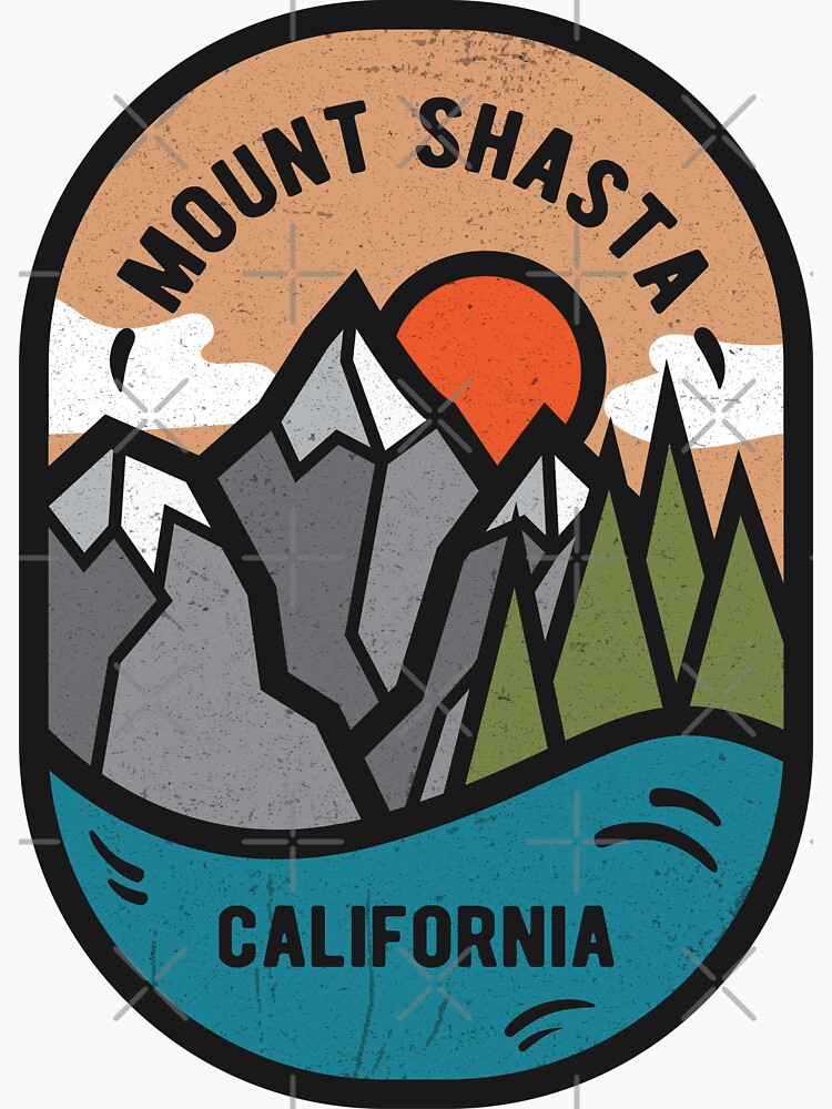 "Mount Shasta, California" Sticker for Sale by Elhafdaoui | Redbubble