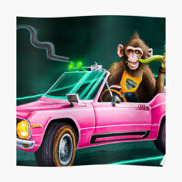 "Monkey Car Meet" Poster for Sale by zoohumanity | Redbubble
