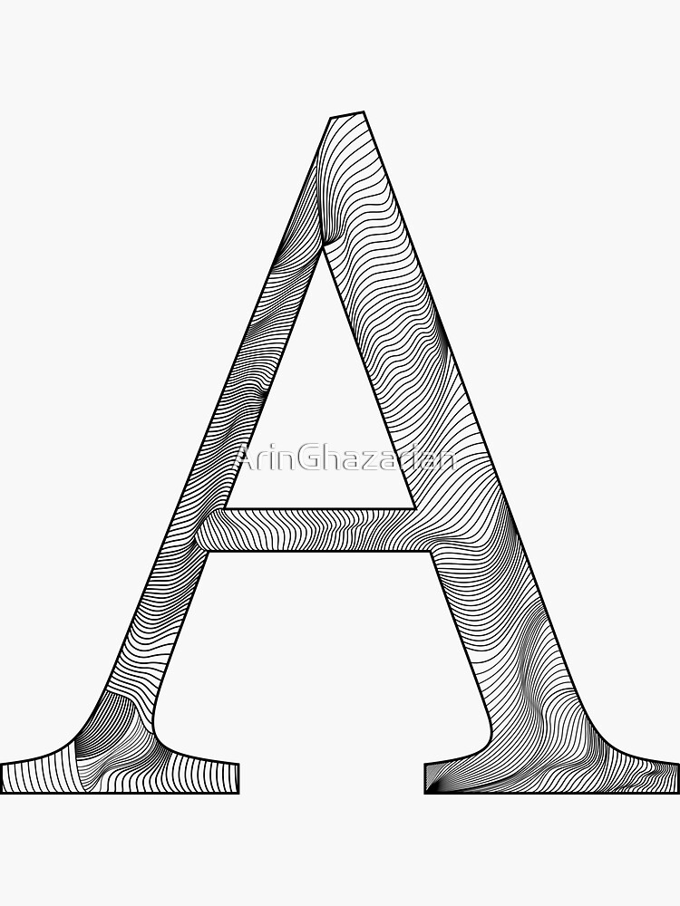 "Letter A line art, zentangle Letter A" Sticker for Sale by ...