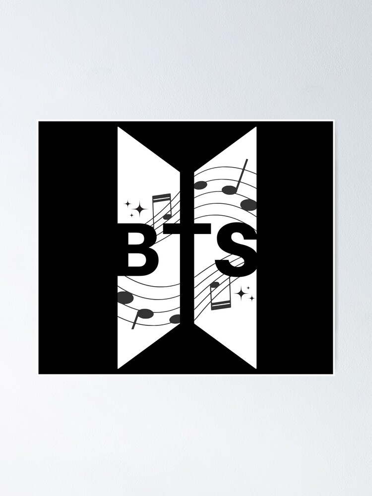 "BTS Logo- Kpop White" Poster for Sale by auresthetix | Redbubble