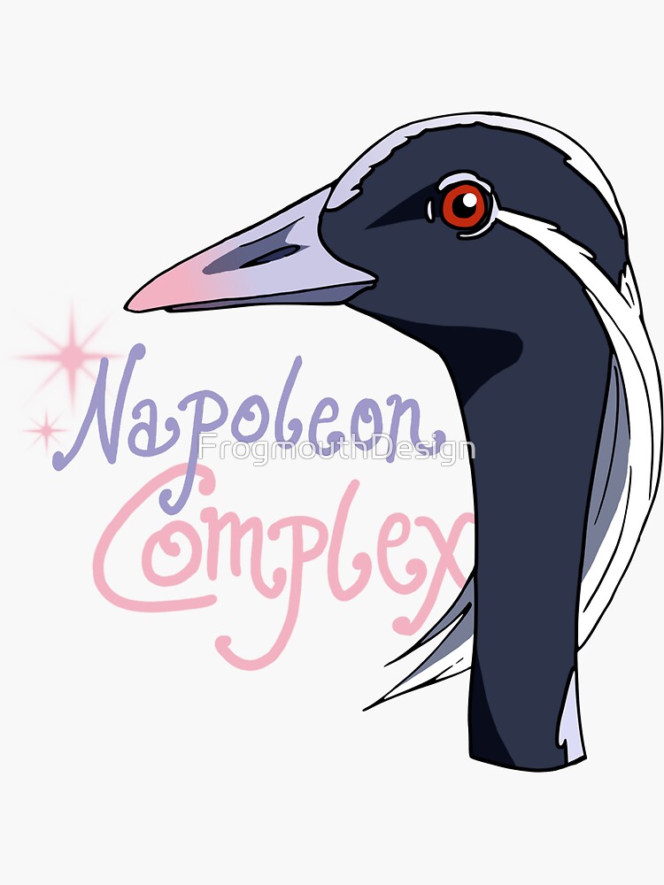 "Demoiselle Crane Napoleon Complex" Sticker for Sale by FrogmouthDesign | Redbubble