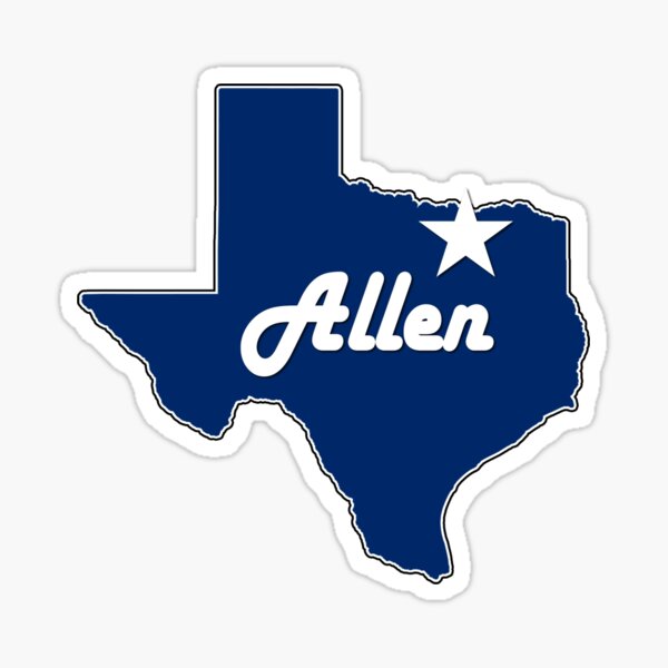 "City of Allen Texas Lone Star State Map Navy Blue" Sticker for Sale by ...