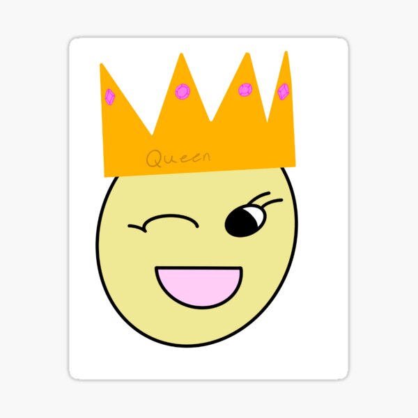 "Winky face with crown " Sticker for Sale by LCs-ART | Redbubble