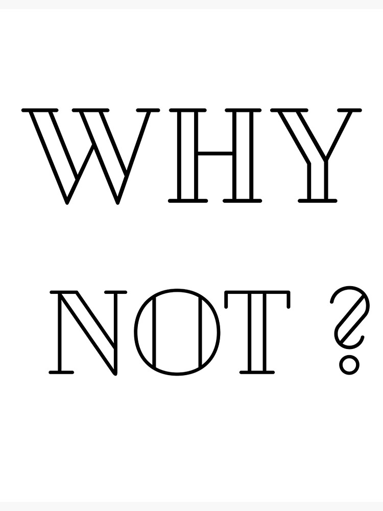 "WHY NOT ? " Poster for Sale by willowncattails | Redbubble