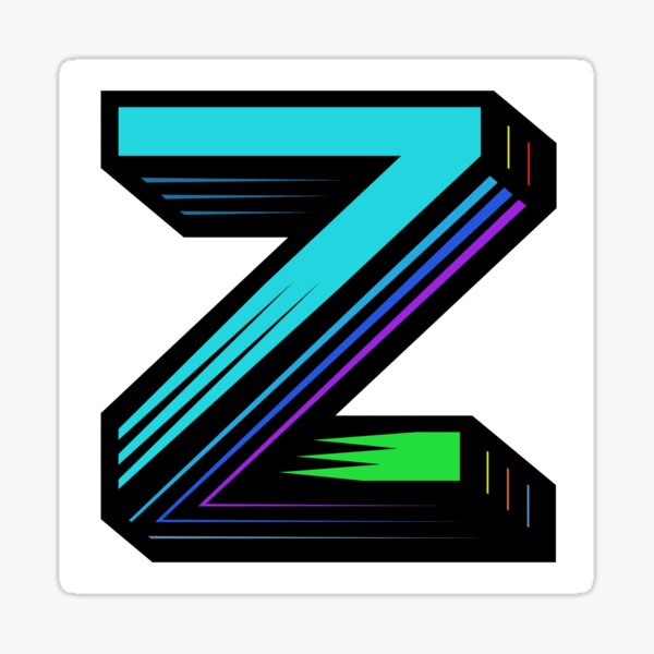 "Colorized letter Z Initial " Sticker for Sale by RemieJames | Redbubble