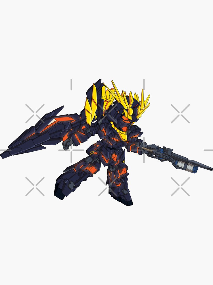 "Banshee Gundam Mecha Robot" Sticker for Sale by MechaRon | Redbubble
