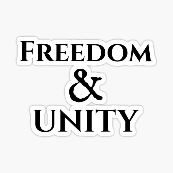 "Freedom & Unity" Sticker for Sale by CornerStone57 | Redbubble
