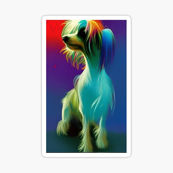 "Chinese crested " Sticker for Sale by GroovyDino | Redbubble