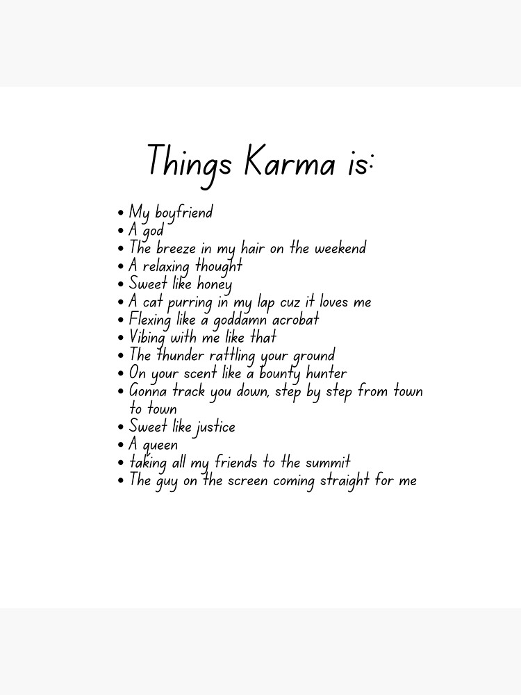 "Karma Taylor Swift lyrics merch" Poster for Sale by KeeleyCurtis ...