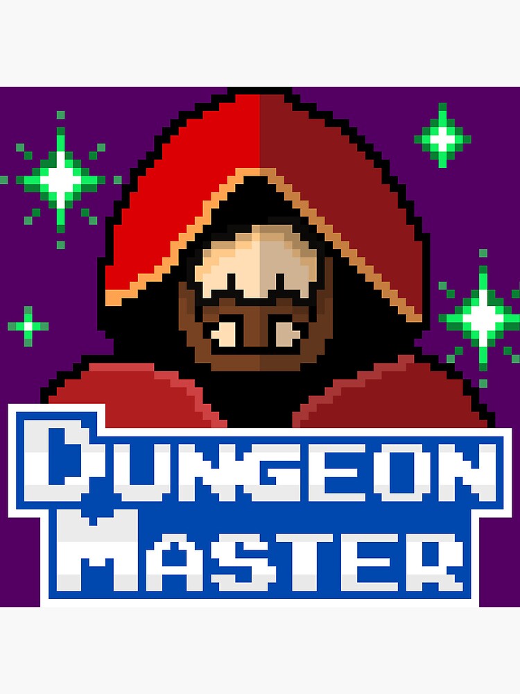 "Hooded Dungeon Master 8-Bit Pixel Icon Logo" Art Print for Sale by ...