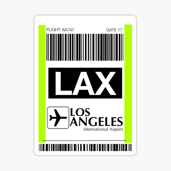 "Los Angeles (LAX) Travel Tag " Sticker for Sale by LeddsoDello | Redbubble
