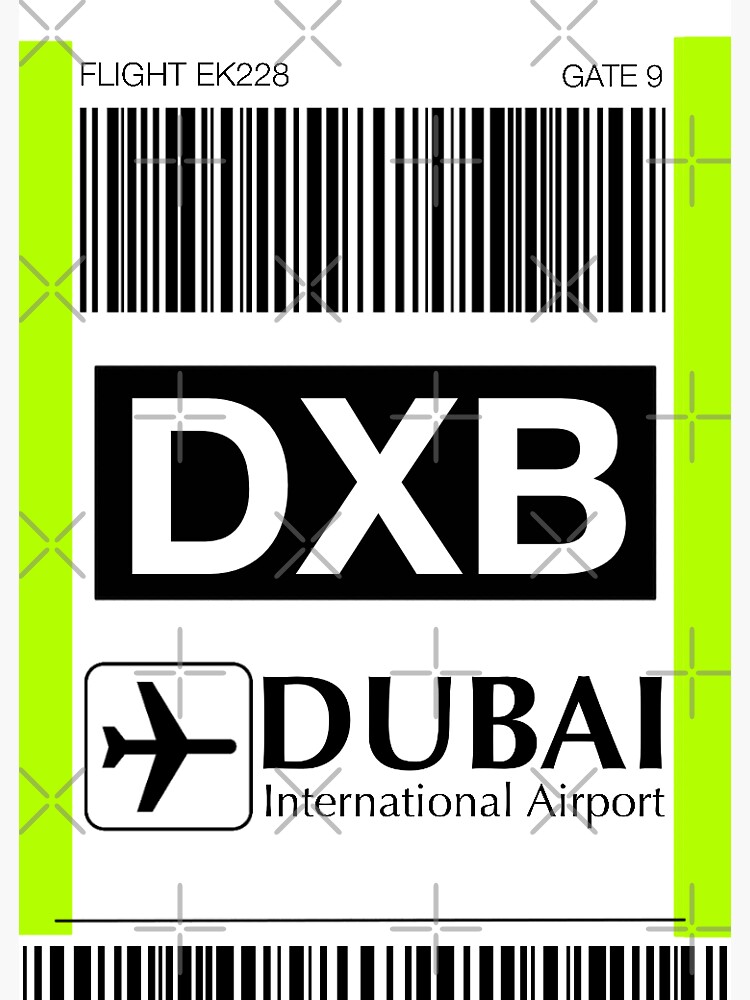 "Dubai (DBX) Travel Luggage Tag Sticker" Sticker for Sale by ...