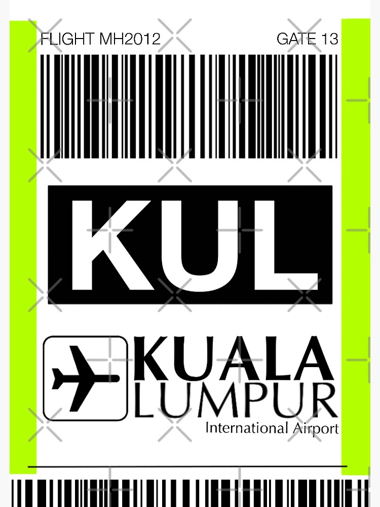 "Kuala Lumpur (KUL) Travel Luggage Tag" Sticker for Sale by LeddsoDello ...