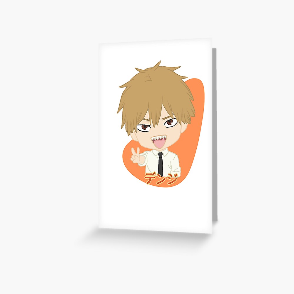 Denji Chainsaw Man Peace Sign Sticker Greeting Card For Sale By Dearkirei Redbubble