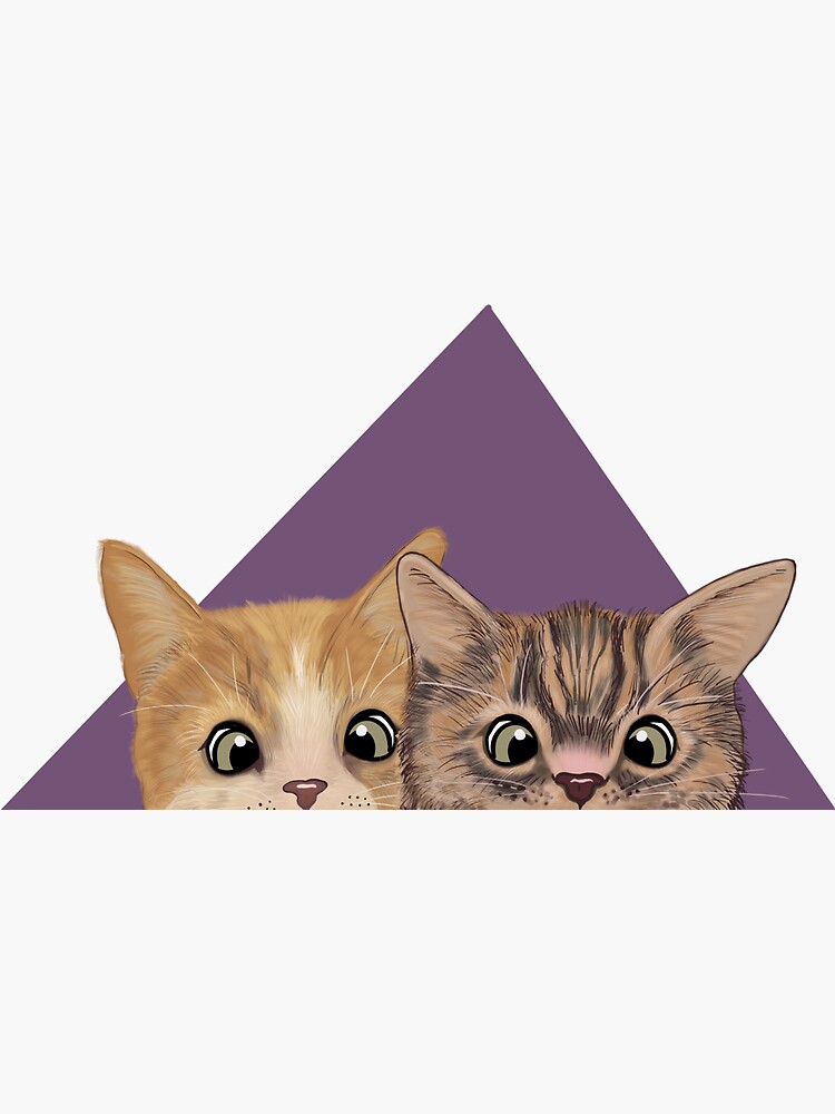 "Peaking Kitties" Sticker for Sale by Lauraluleach | Redbubble